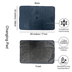 Lumier Diaper Tote Bag -Travel Bag with Changing Pad, Stroller Strap, Pacifier Case -Baby Boy Girl Registry Gift for Mom,Dad