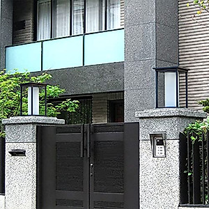 CZLZY Modern Simple Aluminum Square Column Light Solar LED Pillar Lamp Outdoor Post Light Fixtures Waterproof IP65 Courtyard Gate Fence Landscape Light Deck Bollard Light