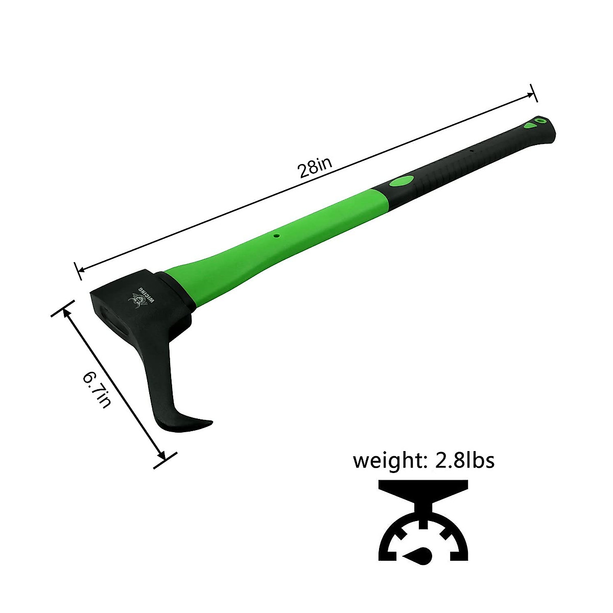 WICING Hookaroon 28 Inch, Pickaroon Forged Steel, with Anti-Slip & Shock Reduction Grip, for Log Lifting and Moving Wood Firewood Tool