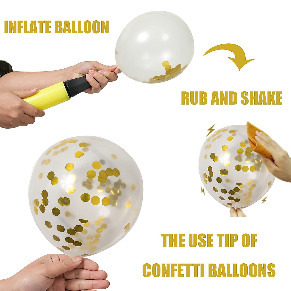 62pcs Gold Navy Blue Balloons Kit - 12 Inches Gold Blue Party Decoration Balloons for Graduation Baby Shower Birthday Party Decorations Favors