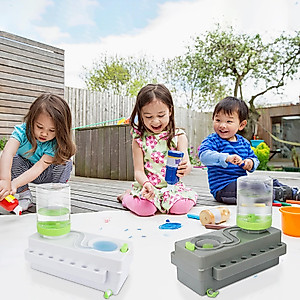 Paint Brush Cleaner Upgrade Painting Supplies, Painting Station with Drain, Strengthen Water Recycling Brush Rinser, Paint Brush Cleaner Tool for Acrylic, Watercolor and Water-Based Paints, Grey