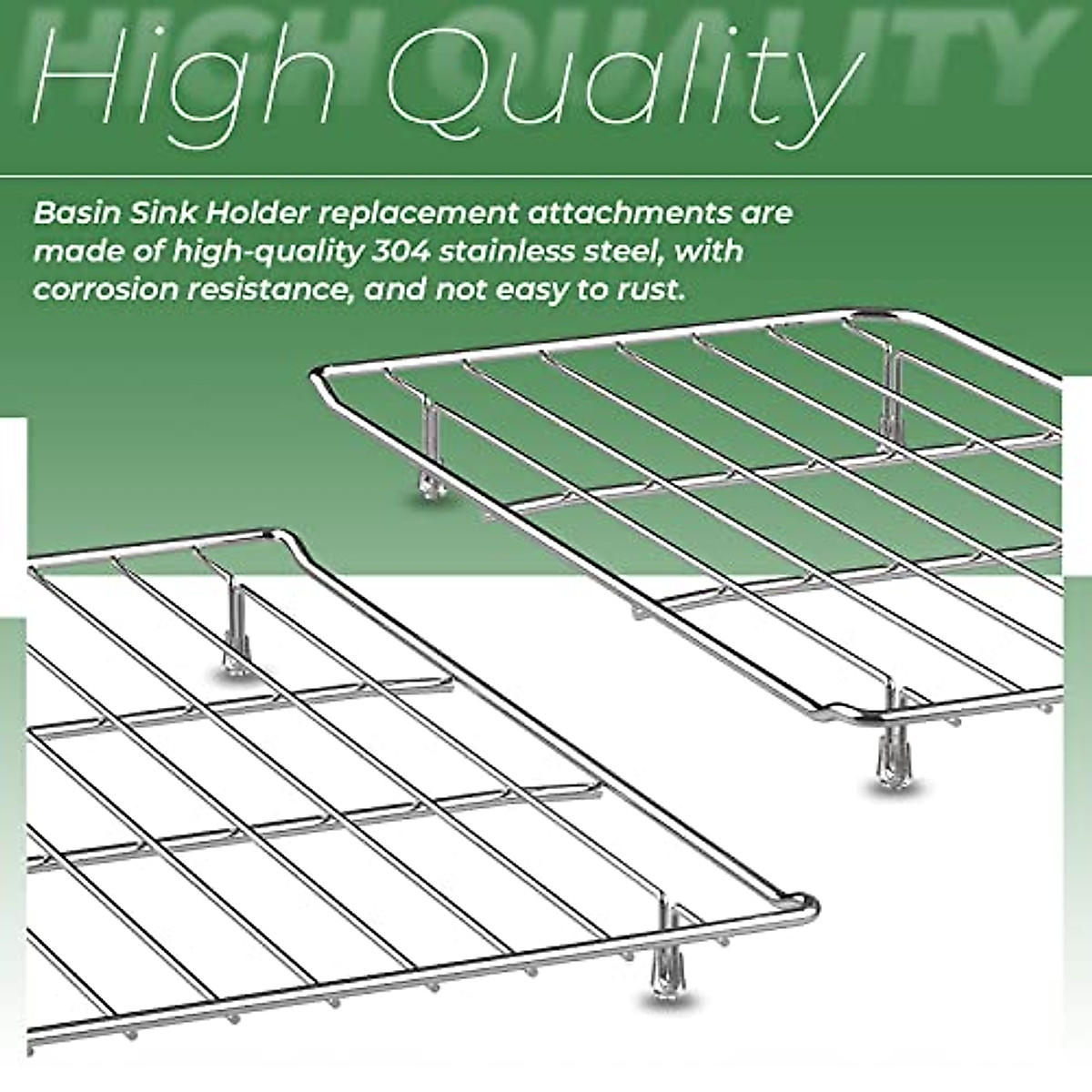 6639-ST Kitchen Bottom Basin Sink Rack for Kohler Whitehaven K-6488 and K-6489 304 Stainless Steel Sink