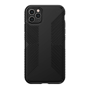 Speck iPhone 11 Pro Max Case - Drop Protection & Scratch Resistant, Extra Grip, Dual Layer, Slim Design - Black Case for iPhone 11 Pro Max - Wireless Charging Compatible - Presidio