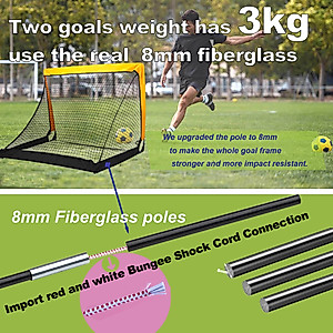 Poray Portable Soccer Goal Net for Kids & Adults,Set of 2,Pop Up 4FT Soccer Goal with 210D Oxford & 8 Field Marker Cones & Extra Stakes,Birthday Gift & Fun for Backyard and Soccer Training