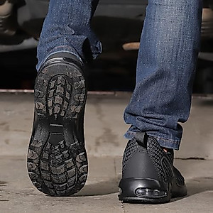 NIFOFISE Steel Toe Shoes for Women Safety Work Shoes Composite Toe Sneakers Slip Resistant Blk 39