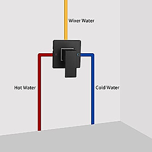 Single-Function Black Shower Handle Valve Trim Kit Shower Valves Wall Mount Brass Faucet Shower Rough-In Valve Bathroom Trim Kit Single Handle Tub Shower Valve Mixer