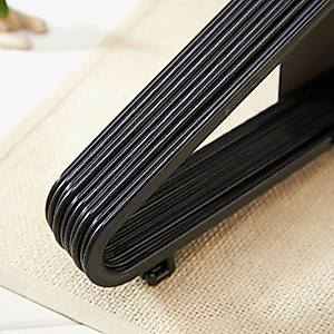 YASEZ 10pcs Adult Clothing Hanger Portable Household Clothe Dress Organizer Closet Space Saver Black