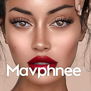 Eyelashes Natural Clear Band Lashes Cat Eye Wispy Faux Mink Lashes 16MM 3D Fluffy Fake Eyelash 7 Pairs Pack by Mavphnee