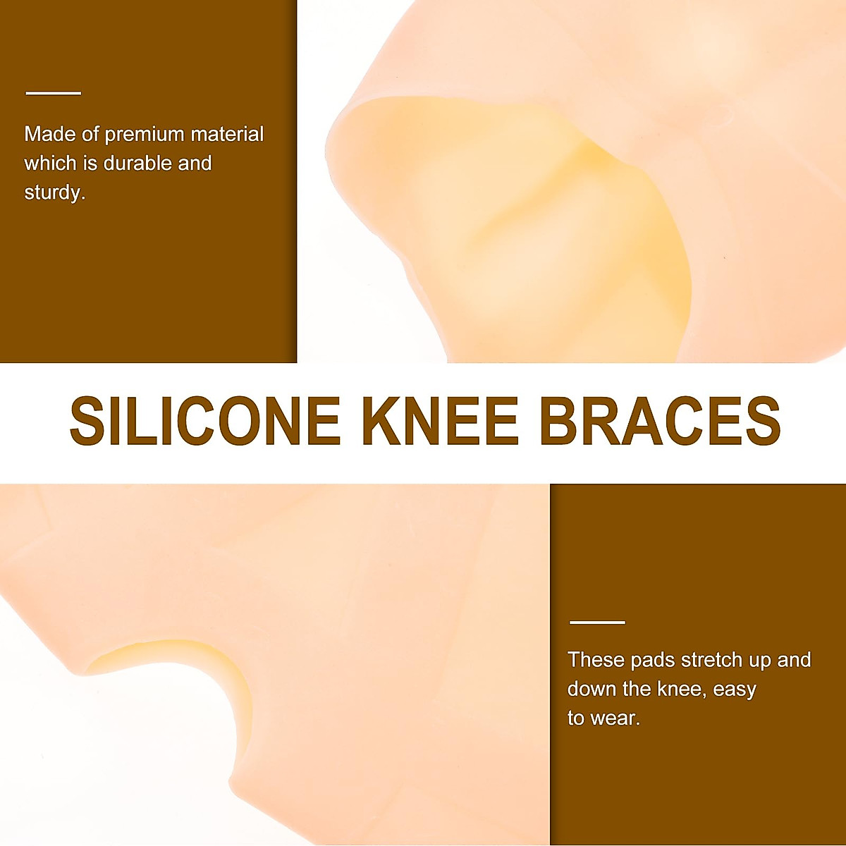 1 Pair Silicone Knee Pads Waterproof Knee Brace for Water Sports Knee Pads Waterproof Knee Restraint for Meniscus Tear Knee Injury Skin Color