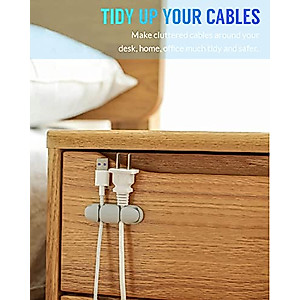 Cable Clips 3 PCS Cord Holder Adhesive Cable Management Cable Cord Organizer for Home Office Car Desk Accessories, Universal Cable Fit (Grey)