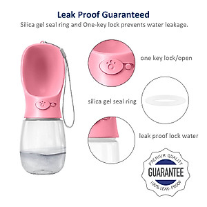 WePet Portable Dog Water Bottle with Food Container, 12 OZ + 6 OZ, Leak Proof Puppy Water Dispenser with Drinking Feeder for Pets Outdoor Walking, Hiking, Travel, Food Grade Plastic