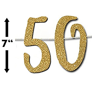 Cheers to 50 Years Banner - Premium Glitter Cardstock Paper - Larger Text for Better Visibility - Perfect Decoration for 50th Birthday Party Celebration