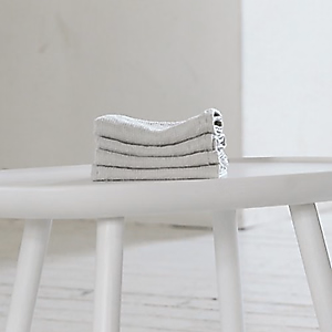 LinenMe Linen Wash Cloths Waffle Silver, 12" x 12"