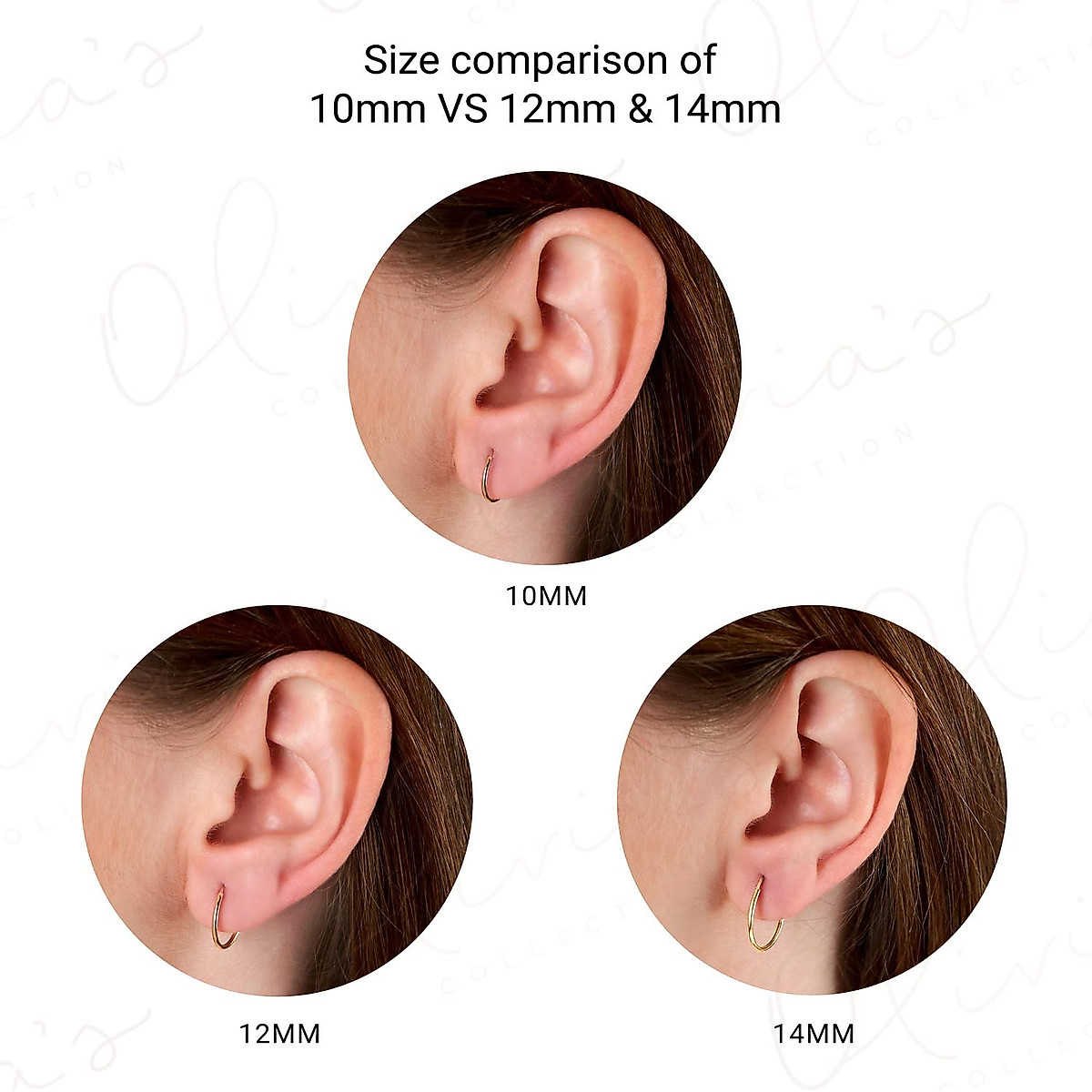 14k Yellow Gold Endless Hoop Earrings 10x1.0mm