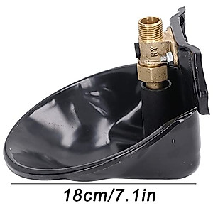 Acouto Sheep Water Bowl, Sheep Water Bowl Stainless Steel Copper Valve Touch Switch Thickened Automatic Goats Drinking Waterer for Farm Supplies Livestocktool