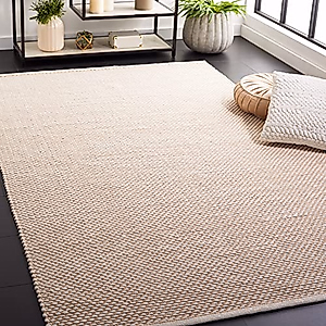 SAFAVIEH Vermont Collection Area Rug - 6' x 9', Beige, Handmade Wool & Cotton, Ideal for High Traffic Areas in Living Room, Bedroom (VRM650B)