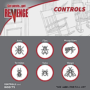 Revenge Termite & Carpenter Ant Killer Spray, 16 oz Concentrate, Long Lasting Pesticide for Indoors and Outdoors