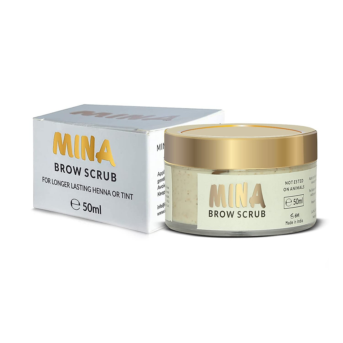 MINA Brow Scrub | For Long-Lasting Henna Or Tint | Natural Extracts Gently Exfoliate The Skin | Prepare The Area For Henna Or Tint 50ml