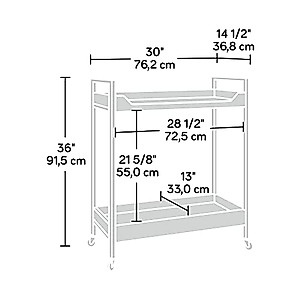 Sauder North Avenue Cart, L: 32.76" x W: 17.28" x H: 36.02", Sindoori Mango Finish