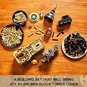 BRICKKK PANTASY Architecture Big Ben Building Set - Steampunk Clock Tower Construction Kit for Adults and Teens, Famous Landmarks London Model, Collectible Building Bricks Toys