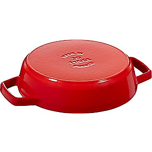 Staub 40511-661 Two-Handled Frying Pan, Cherry 7.9 inches (20 cm), Double Handle Frying Pan, Skillet, Double Handle, Enamel, Induction Compatible