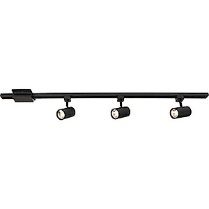 Mini Cylinder 44 in. Black Integrated LED Linear Track Lighting Kit