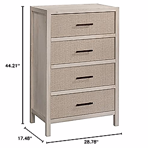 Sauder Pacific View Dresser, L: 28.78" x H: 17.48" x W: 44.213", Chalked Chestnut Finish