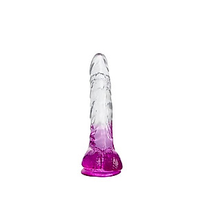 9.5 Inch Realistic Dildo, Body-Safe Material Lifelike Huge Penis with Strong Suction Cup for Hands-Free Play, Flexible Cock with Curved Shaft and Balls for Vaginal G-spot and Anal Play