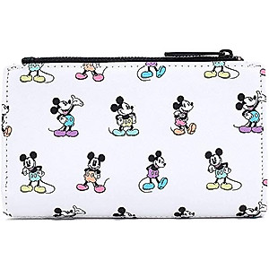 Loungefly Disney Mickey Mouse Pastel Poses All Over Print Flap Wallet