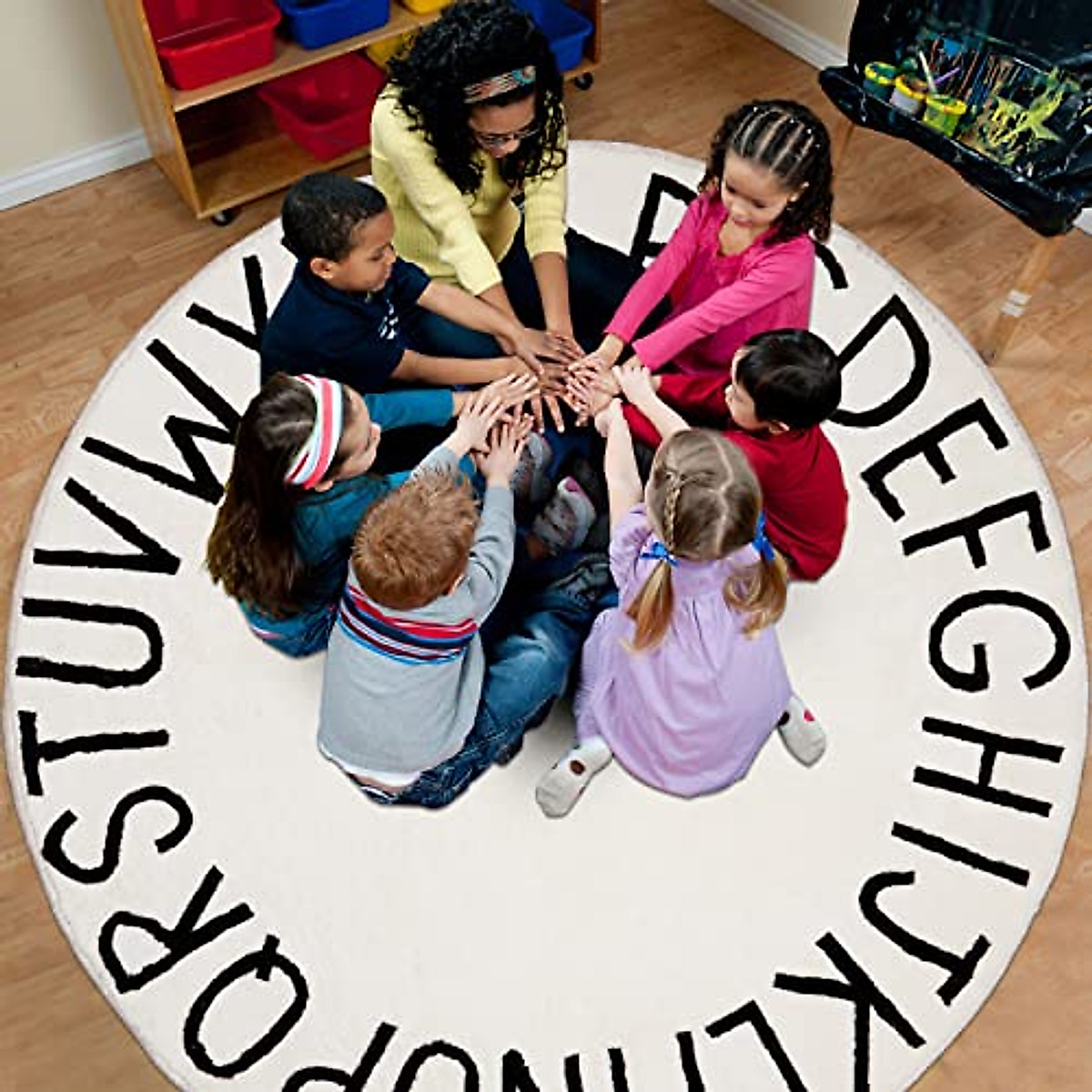 HiiARug ABC Large Area Rug for Nursery Soft Kids Play Mat Round Educational Alphabet Floor Area Rugs Non-Slip for Children Toddlers Nursery Bedroom Living Room