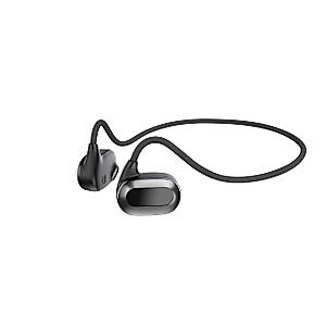 Open Ear Headphone TWS True Wireless Stereo Over-The-Ear Sport Headphone DUCK2 Air Conduction Earphone Blind-Touch-Control Technology (Black/Nickel)