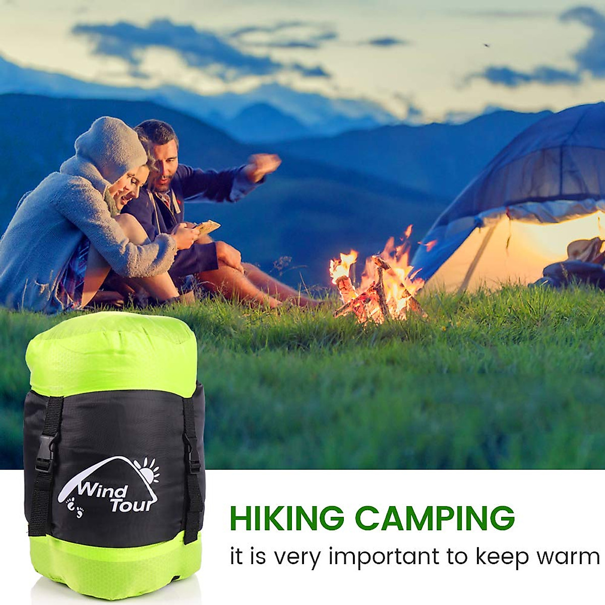 Sleeping Bag Wearable Lightweight Waterproof Sleeping Bags with Zippered Holes for Arms and Feet, Sleeping Bag for Adults, Women, Man, Kids, Camping, Hiking, Backpacking, Traveling - 2.98lbs,Green