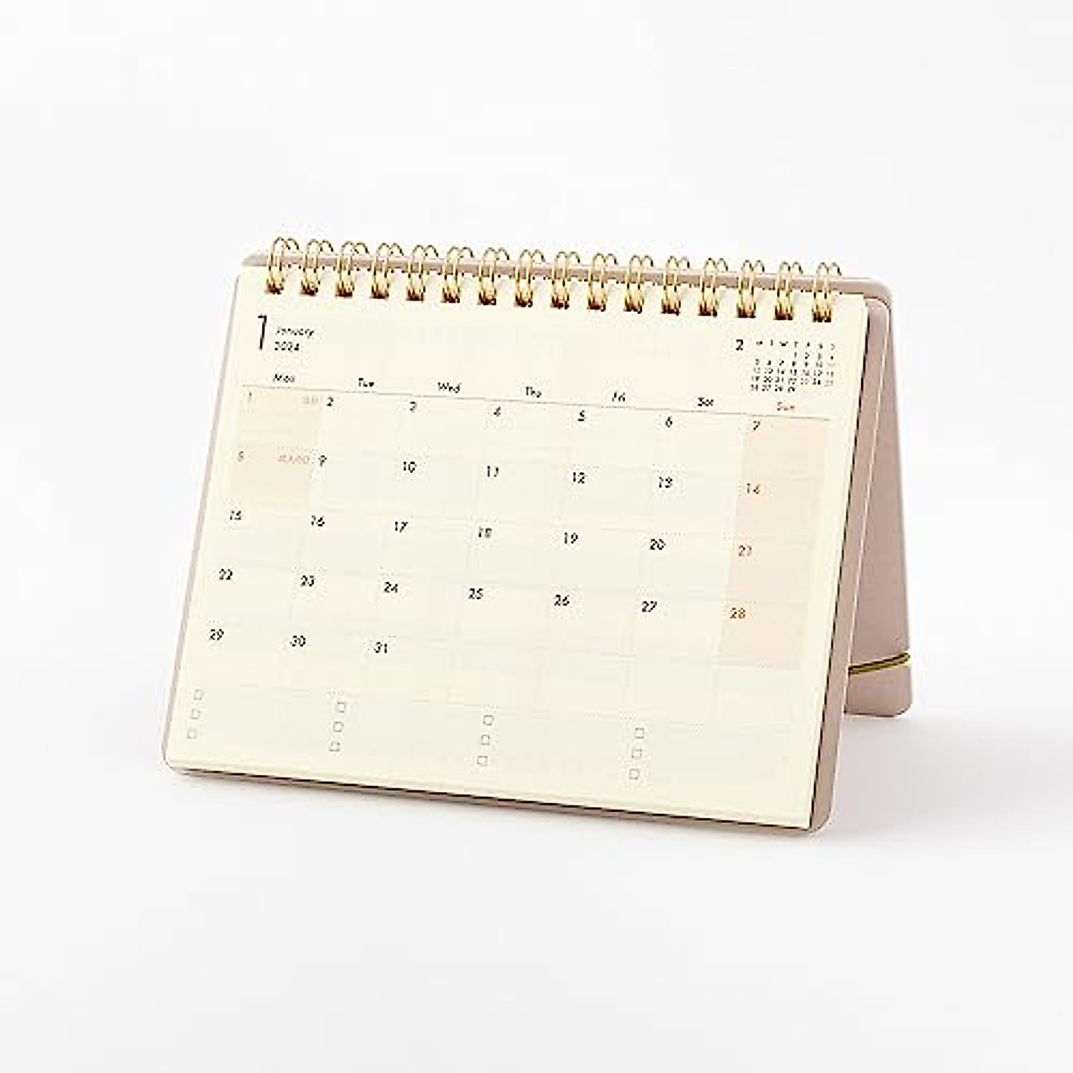 Midori 22285006 Plus Stand Diary Notebook, 2024, B6 Transformation Size, Monthly, Navy Blue, Starts October 2023 (beige)
