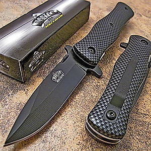 Master Carbon Fiber Drop Point Spring Assisted Opening Tactical Pocket Knife NEW