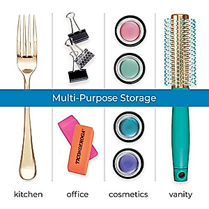 iDesign Linus Expandable Kitchen Drawer Organizer for Silverware, Spatulas, Gadgets - Clear