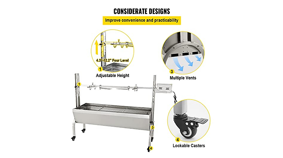 VEVOR 132LB Rotisserie Grill Roaster: Lamb, Pig & BBQ