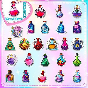 50Pcs Cute Cartoon Apothecary Magic Potion Aesthetic Stickers Decals Notebook Laptop Phone Car Stickers Kids Classic Toy Cute Vinyl Stickers Gifts for Girls,Boys,Kids Decoración De Pegatinas