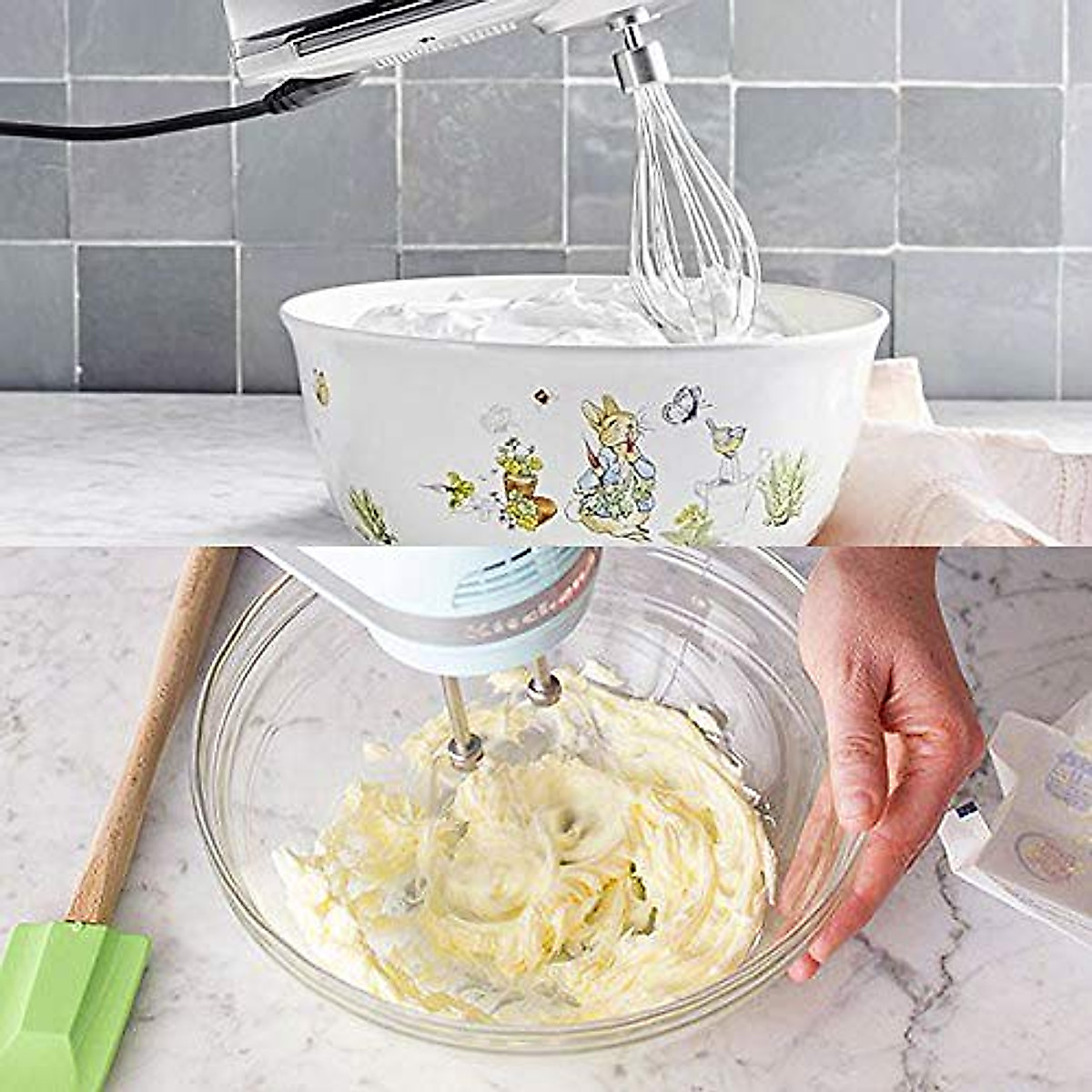 Cenipar W10490648&KHMPW- KHM2B W10490648 Hand Mixer Turbo Beaters(2 Pack) & KHMPW Stainless Steel Pro Whisk(2 Pack) Fit for KHM512BM KHMPW KHM2B