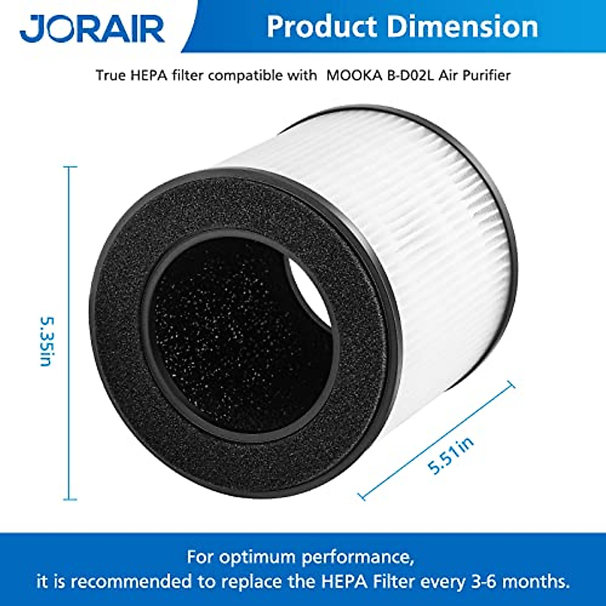 1 Pack H13 True HEPA Replacement Filter Compatible with Afloia Fillo/Halo/Mooka (3 Pack)