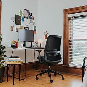 Haworth Soji Office Chair with Ergonomic Adjustments and Lumbar Support, Flexible Mesh Back (Carbon)