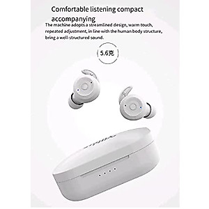 Wireless Bluetooth Earphone Sports Waterproof TWS Wireless Headphones HiFi Stereo Earbuds Noise Cancelling Headset with Mic (T20 Black-Button)