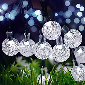 ZBM--ZBM Solar String Light 6m, 30 Lights Outdoor Fairy Lights Waterproof Crystal Ball Decorative Lights for Garden, Terrace, Garden, Home Decorative Lights Luces de hadas
