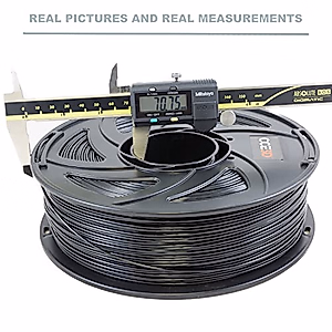 CCE3D PETG 3D Printer Filament 1.75mm +/- 0.05 mm, 1kg Spool (2.2lbs), PETG Filament (Glossy Black)
