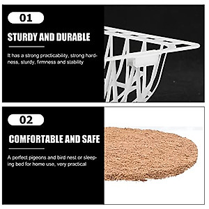 Happyyami 5 Sets Pigeon nest with Brown Cushion Pigeon Bird Pigeon Nesting Bowls Plastic Bird Multipurpose Tool pet Bird Accessories Multi-Function Breeding Nest pp White Incubator Birdcage