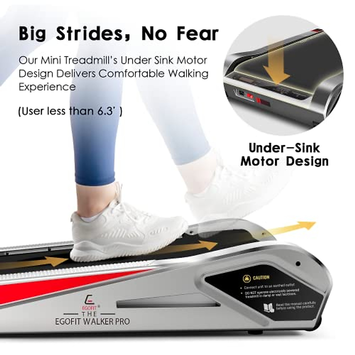 Egofit Walker Pro M1 Small & Compact Electric Walking Treadmill for Home to Fit Under Desk Perfectly and Office with APP & Remote Control