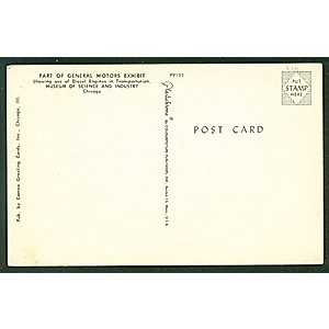 General Motors GM Diesel Engine Transportation Exhibit Trucks Bus Trains Postcard