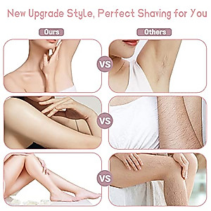 Upgrade Electric Razors for Women, Rechargeable Facial Hair Removal for Women Waterproof Bikini Trimmer Electric Shaver for Women’s Legs, Underarms, Face (Pink)