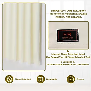 ABBRIGE Hospital Curtain Hanging Privacy Room Divider for Room Separation - Medical Fire Flame Retardant Cubicle Curtains (1 Panel, Beige, 9x8ft)
