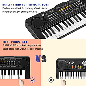 Raimy 37 Keys Piano Keyboard for Kids, Portable Keyboard Piano Early Learning Educational Electronic Musical Instrument Toys Gifts for 3 4 5 6 7 8 9 Year Old Boys and Girls (Black)