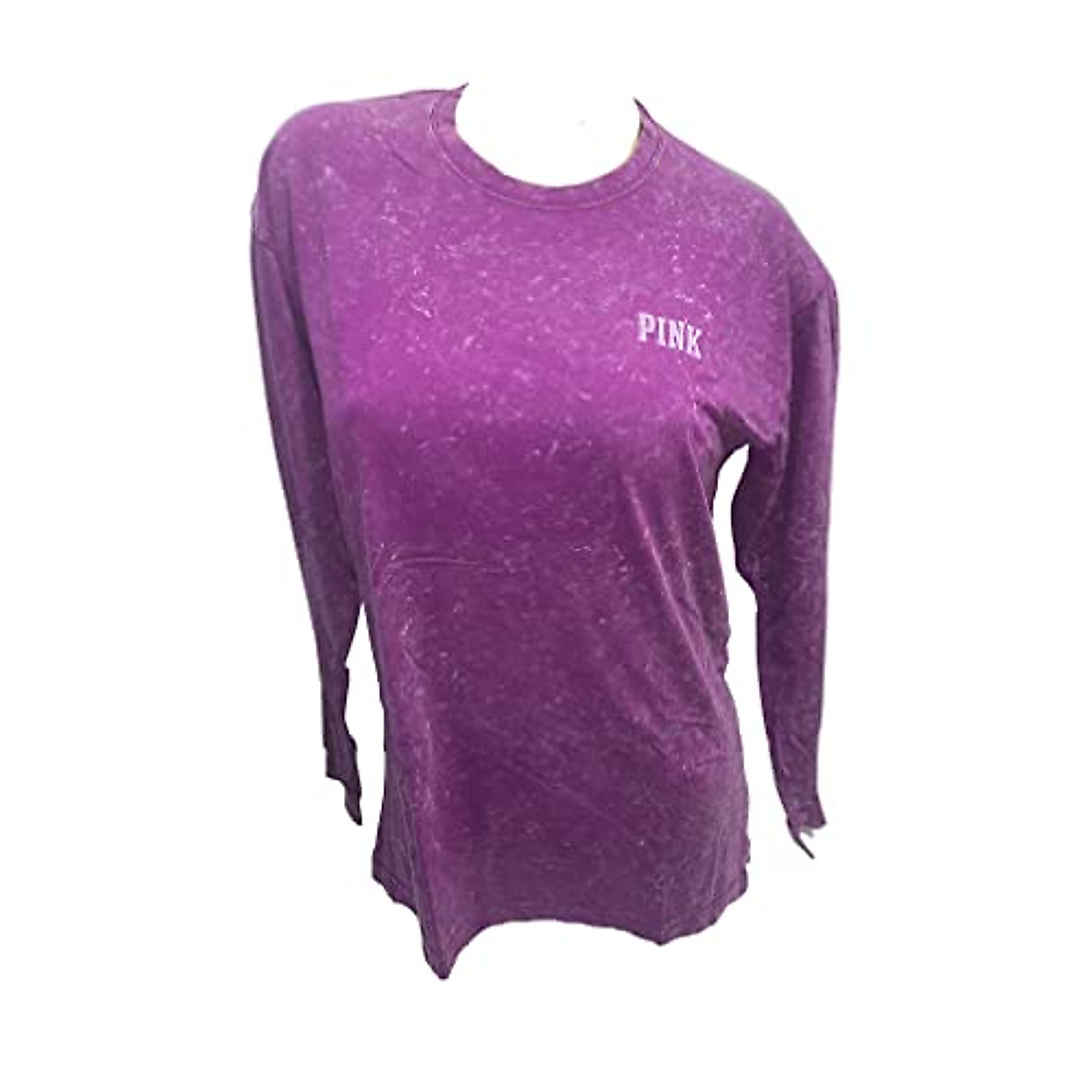 Pink Campus Tee Long Sleeve Crew Neck Color Virtual Violet Seal Logo New (X-Large)